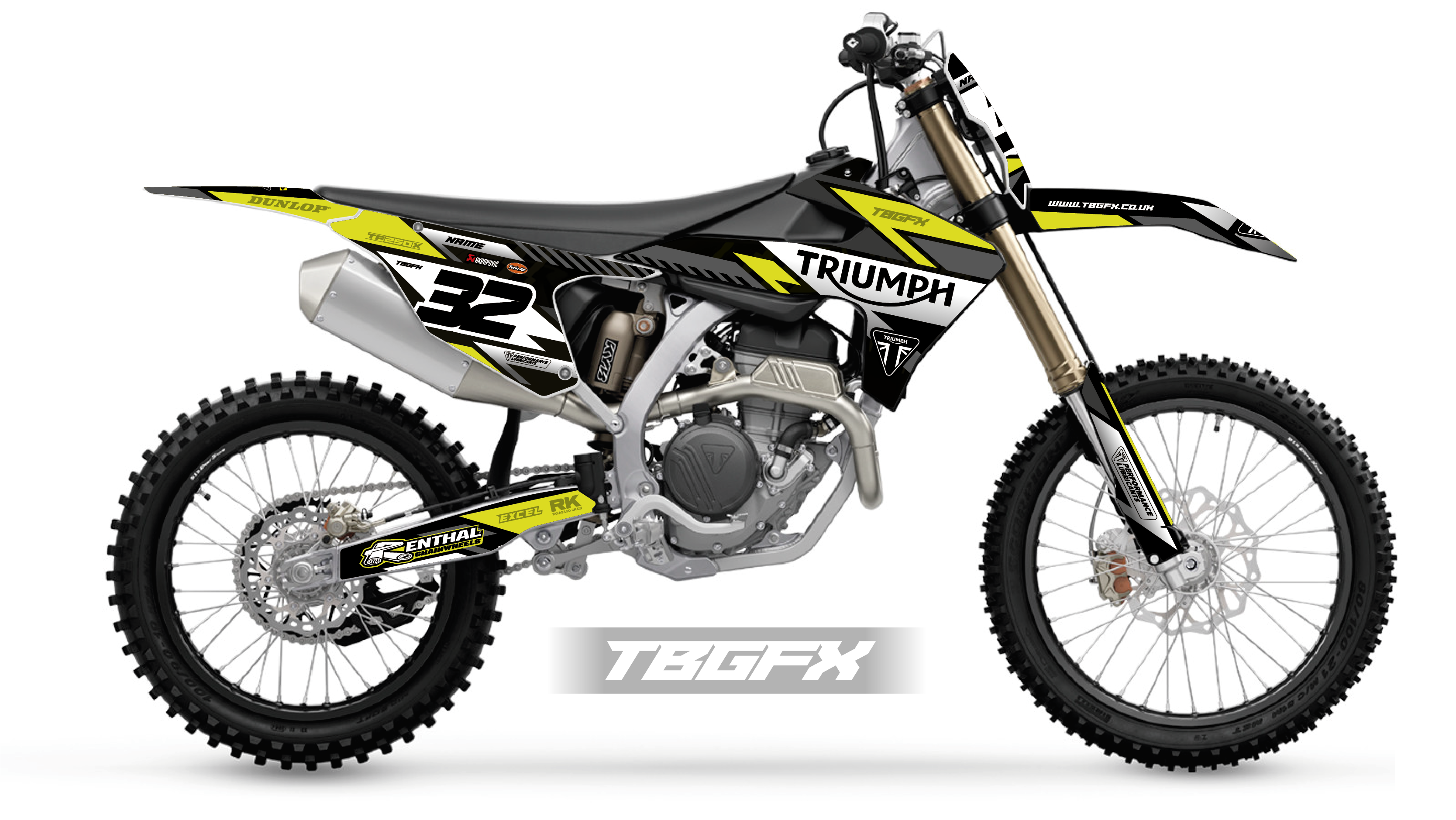 Triumph 'Glory' Black/Yellow Graphics Kit – TB Graphics LTD