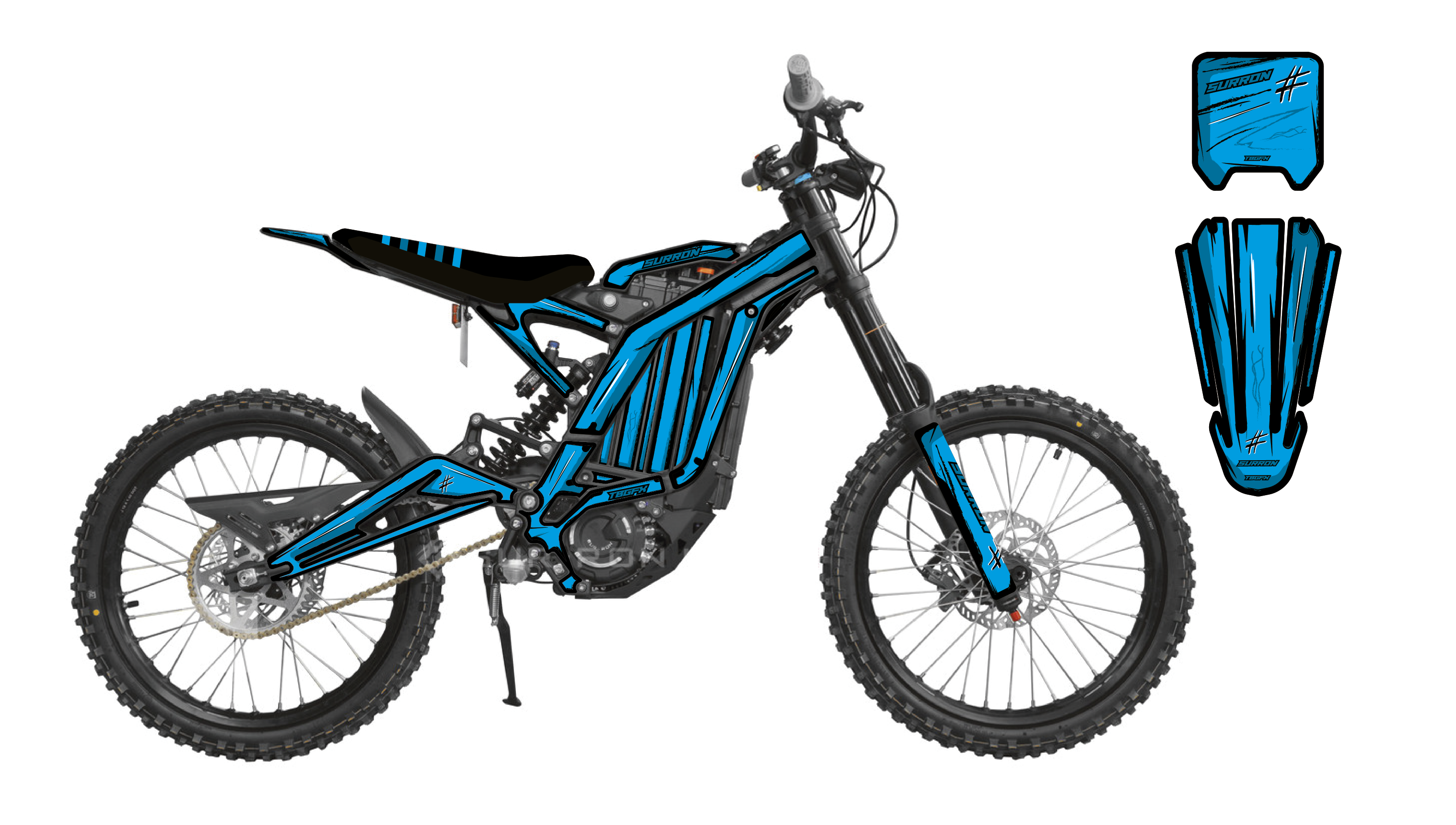 Surron 'Sketch Cyan' Graphics Kit – TB Graphics LTD