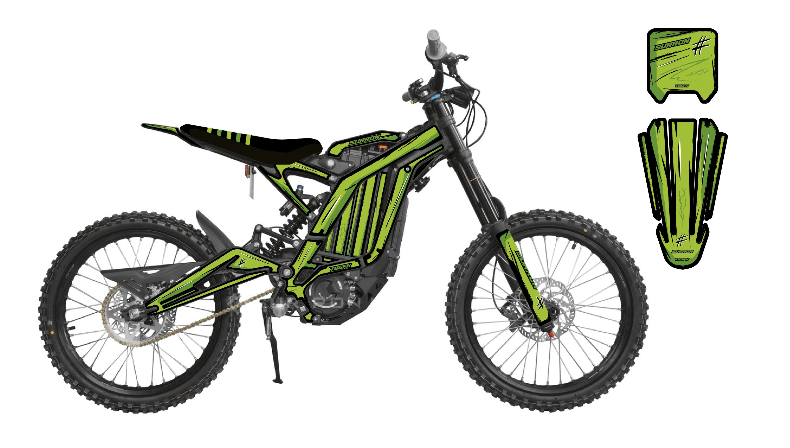 Surron 'Sketch Green' Graphics Kit – TB Graphics LTD