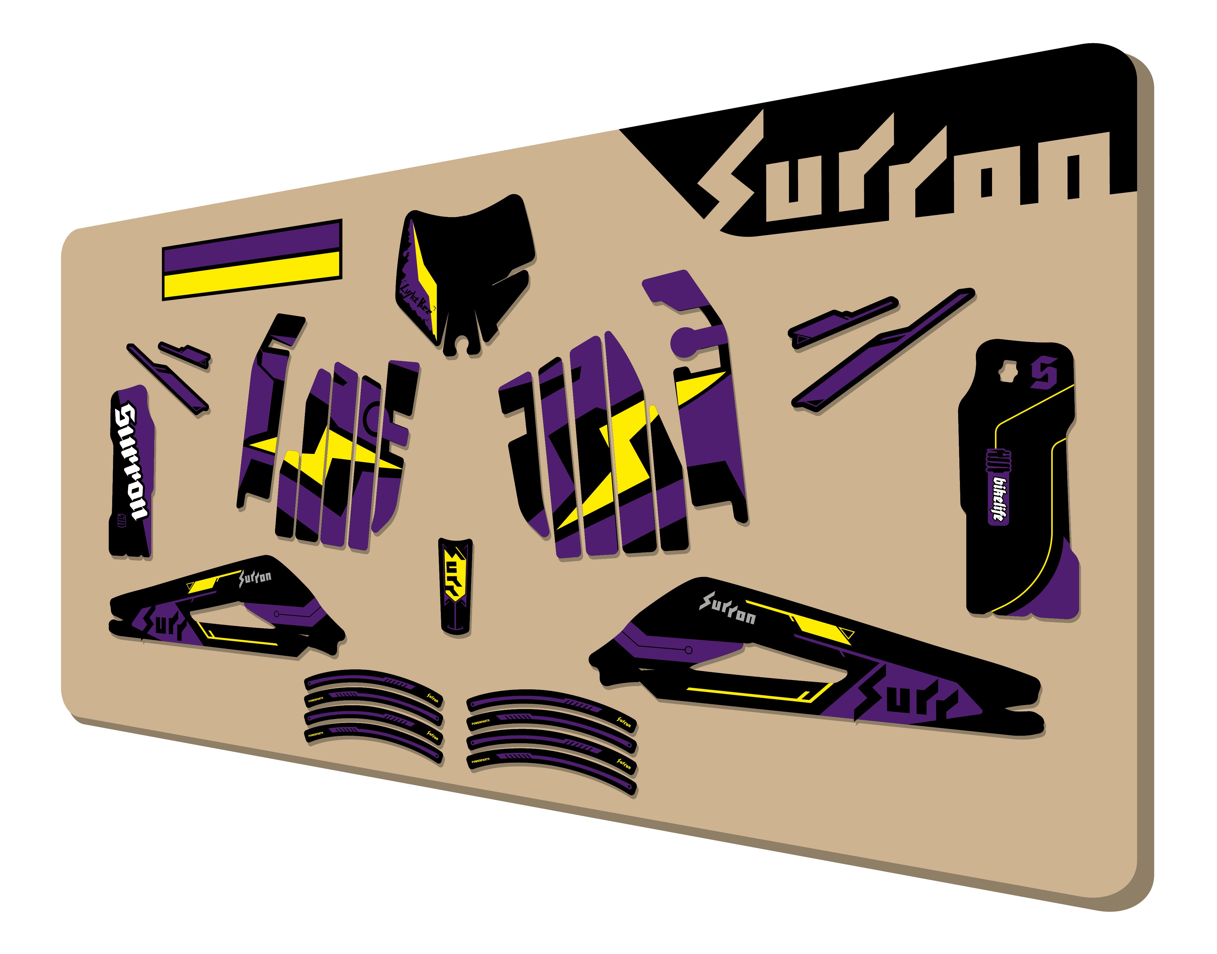Surron Light Bee 25 OEM Purple / Yellow – TB Graphics LTD