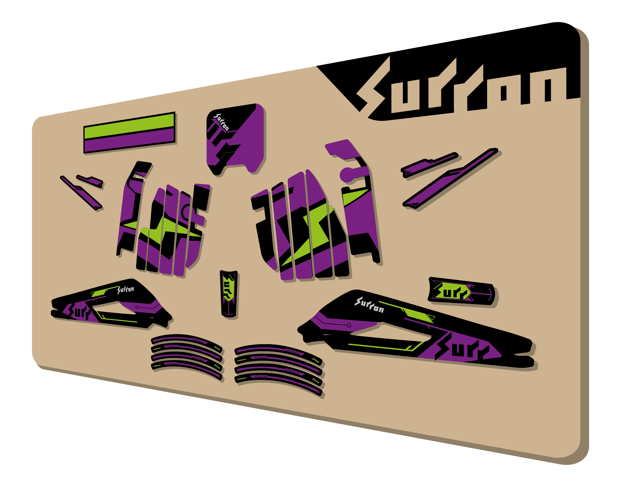 Surron Light Bee OEM Purple / Green – TB Graphics LTD
