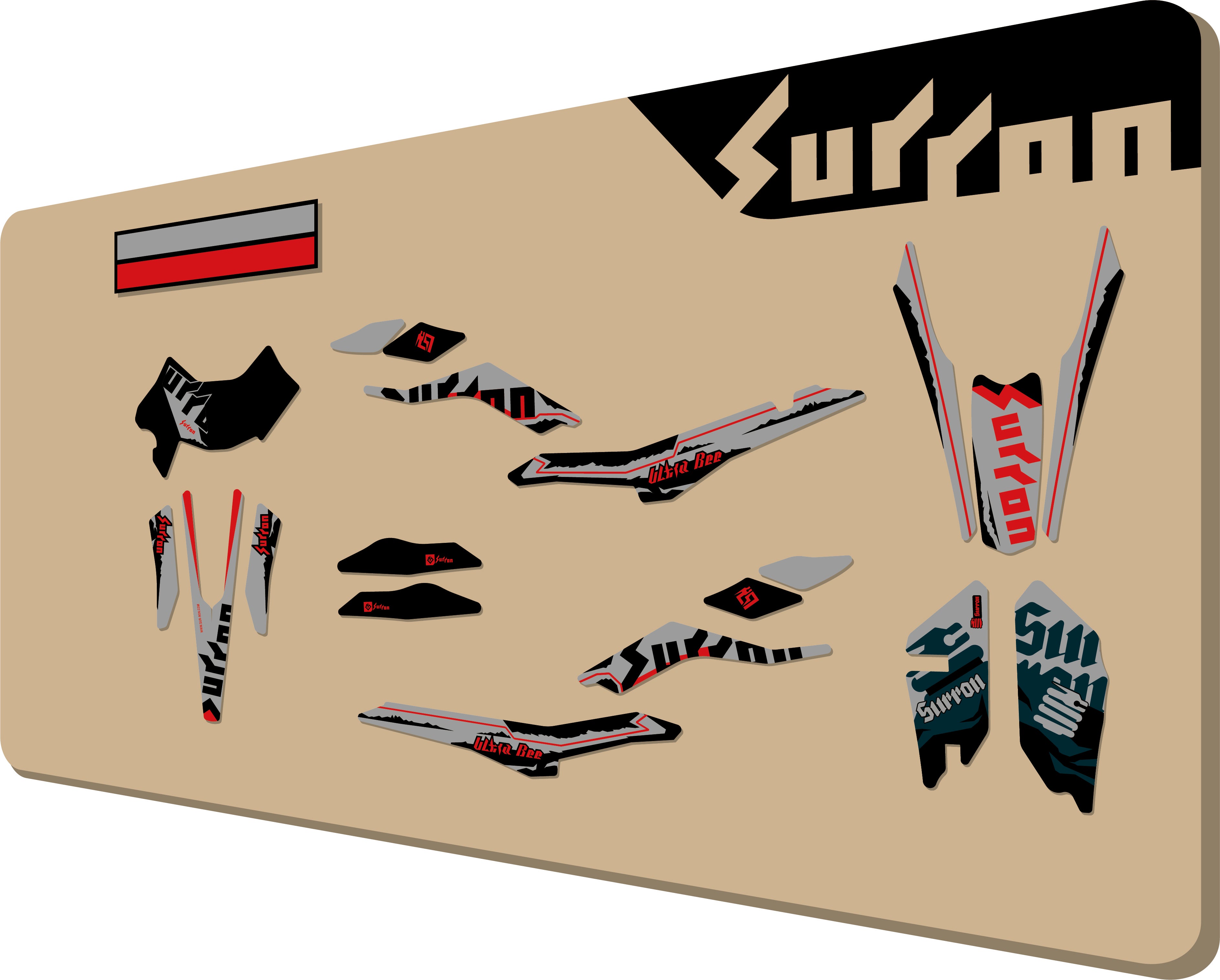 Surron Ultra Bee 25 OEM Nardo / Red – TB Graphics LTD