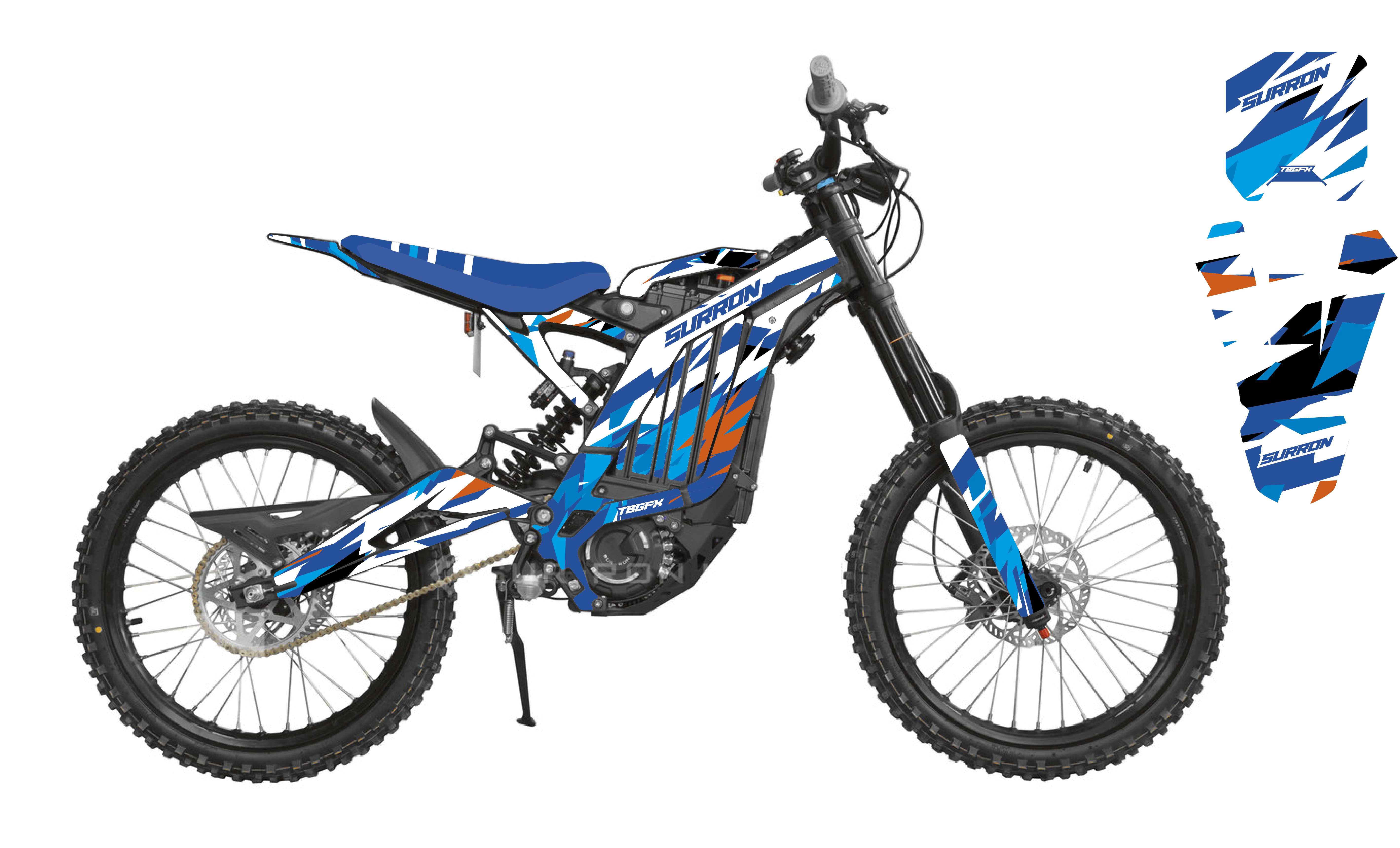 Surron 'Charged' Blue Graphics Kit – TB Graphics LTD