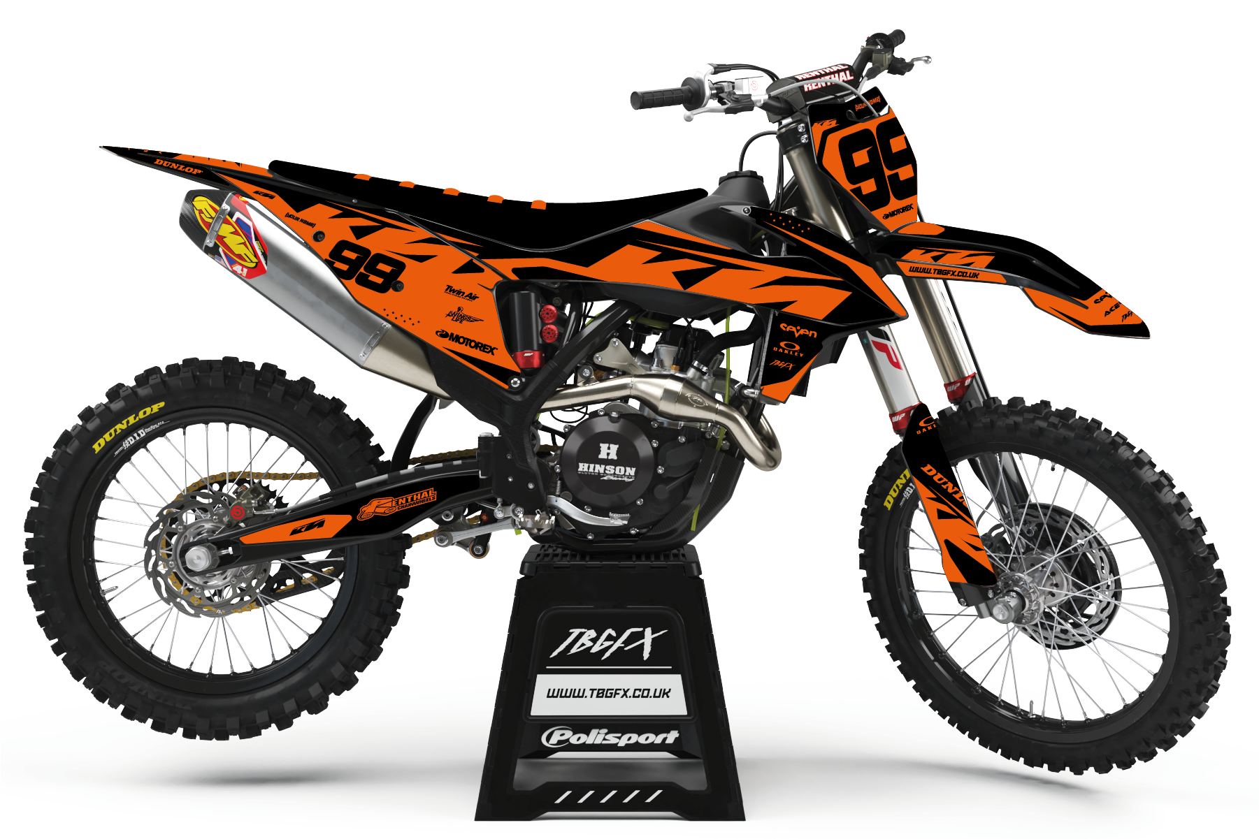 KTM 'BOLD' BLACK/ORANGE Graphics Kit – TB Graphics LTD