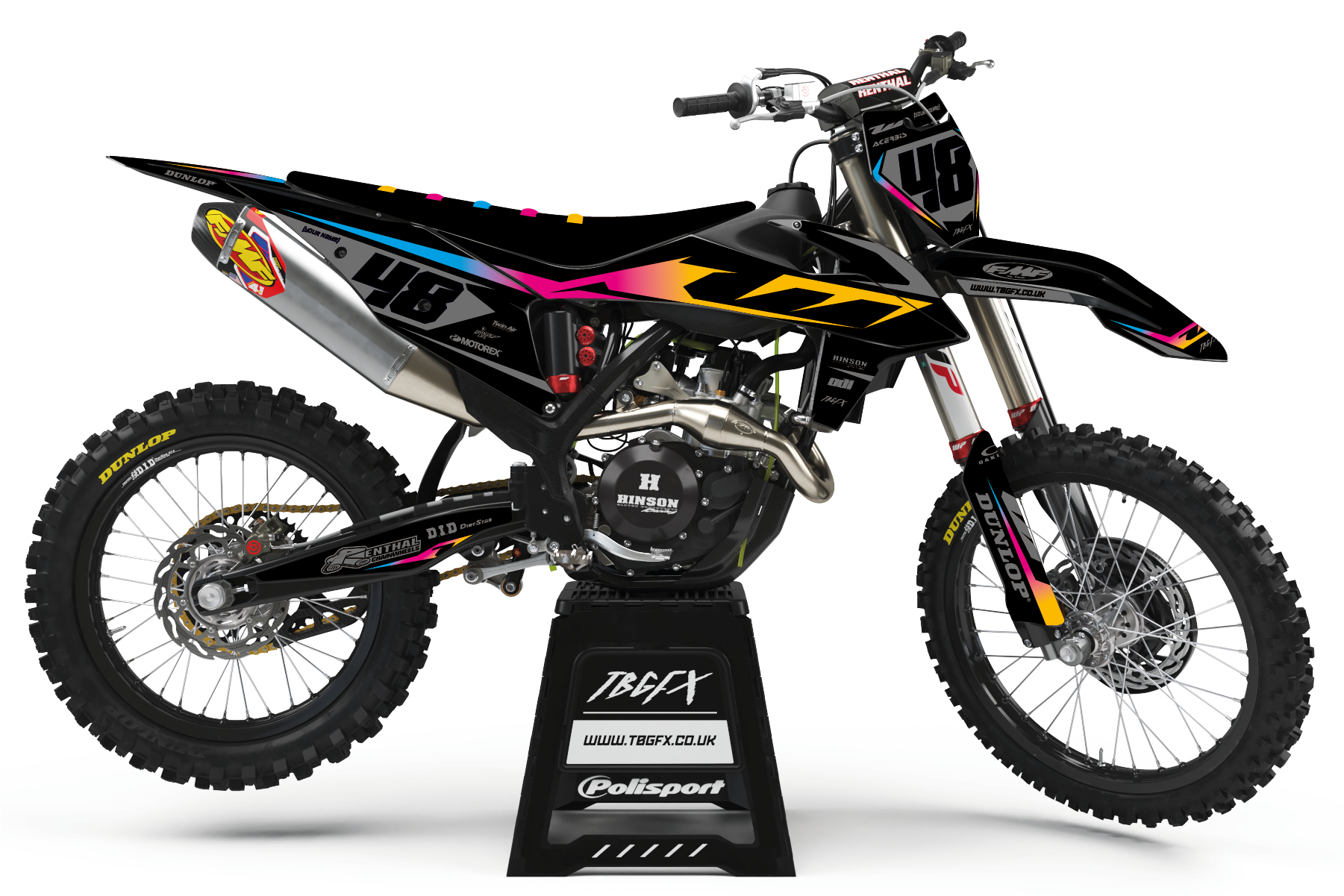 KTM 'GRADIENT' BLACK/GREY Graphics Kit – TB Graphics LTD