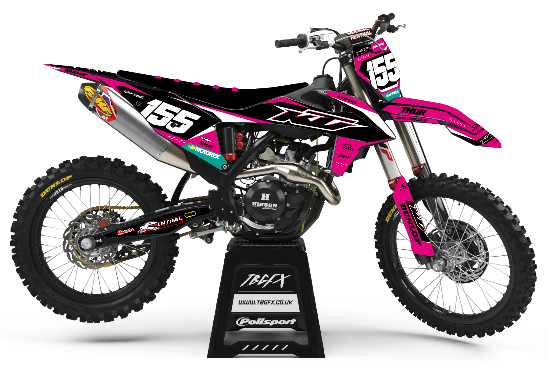 KTM 'CHARGE' PINK/BLACK Graphics Kit – TB Graphics LTD