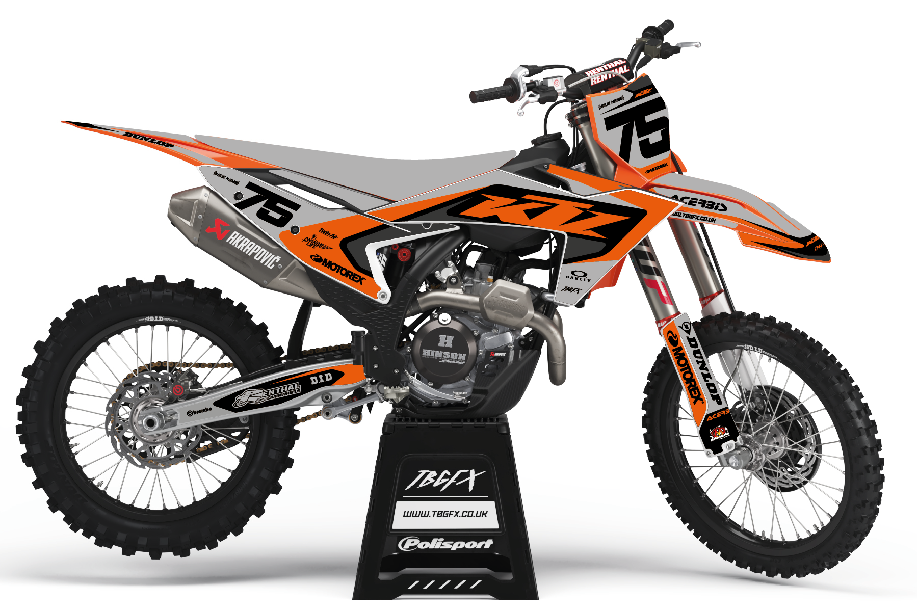 KTM 'SWOOSH' NARDO/ORANGE Graphics Kit – TB Graphics LTD