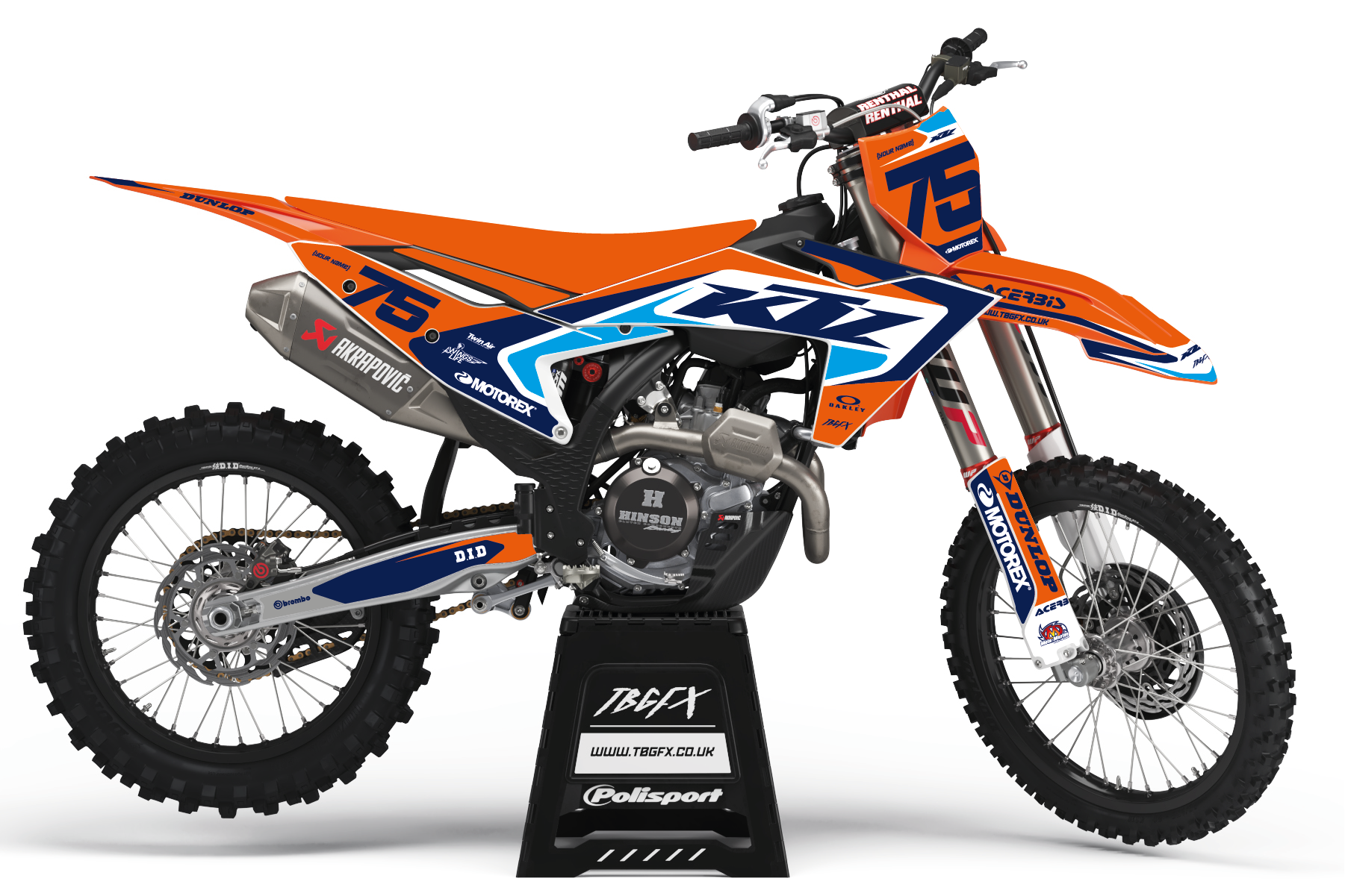KTM 'SWOOSH' ORANGE/NAVY Graphics Kit – TB Graphics LTD