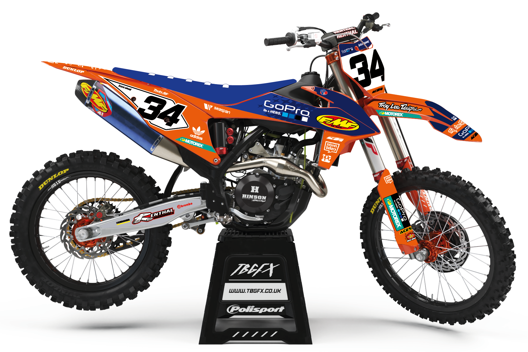 KTM 'TLD' ORANGE Graphics Kit – TB Graphics LTD