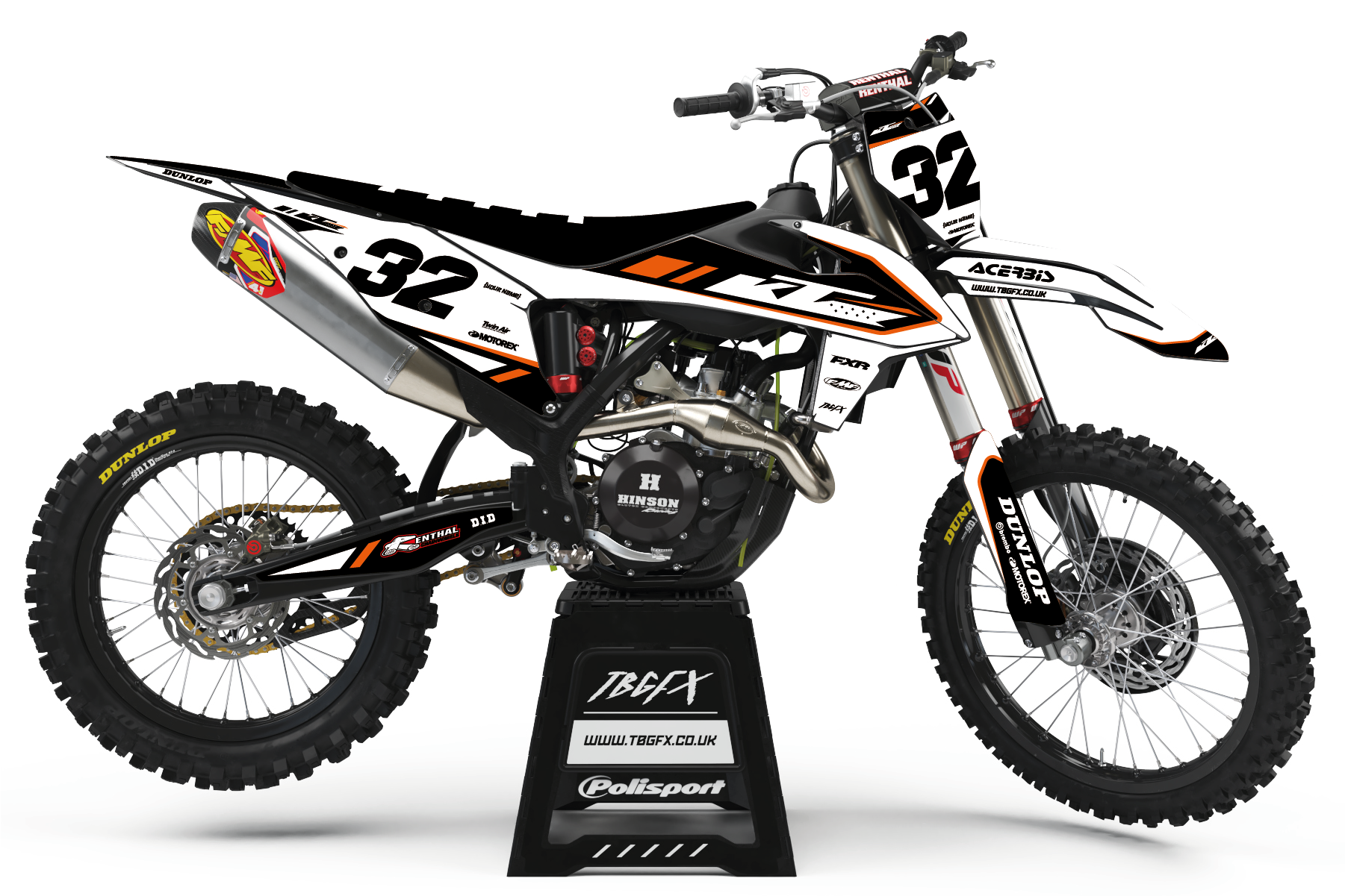 KTM 'PURE' WHITE/BLACK Graphics Kit – TB Graphics LTD