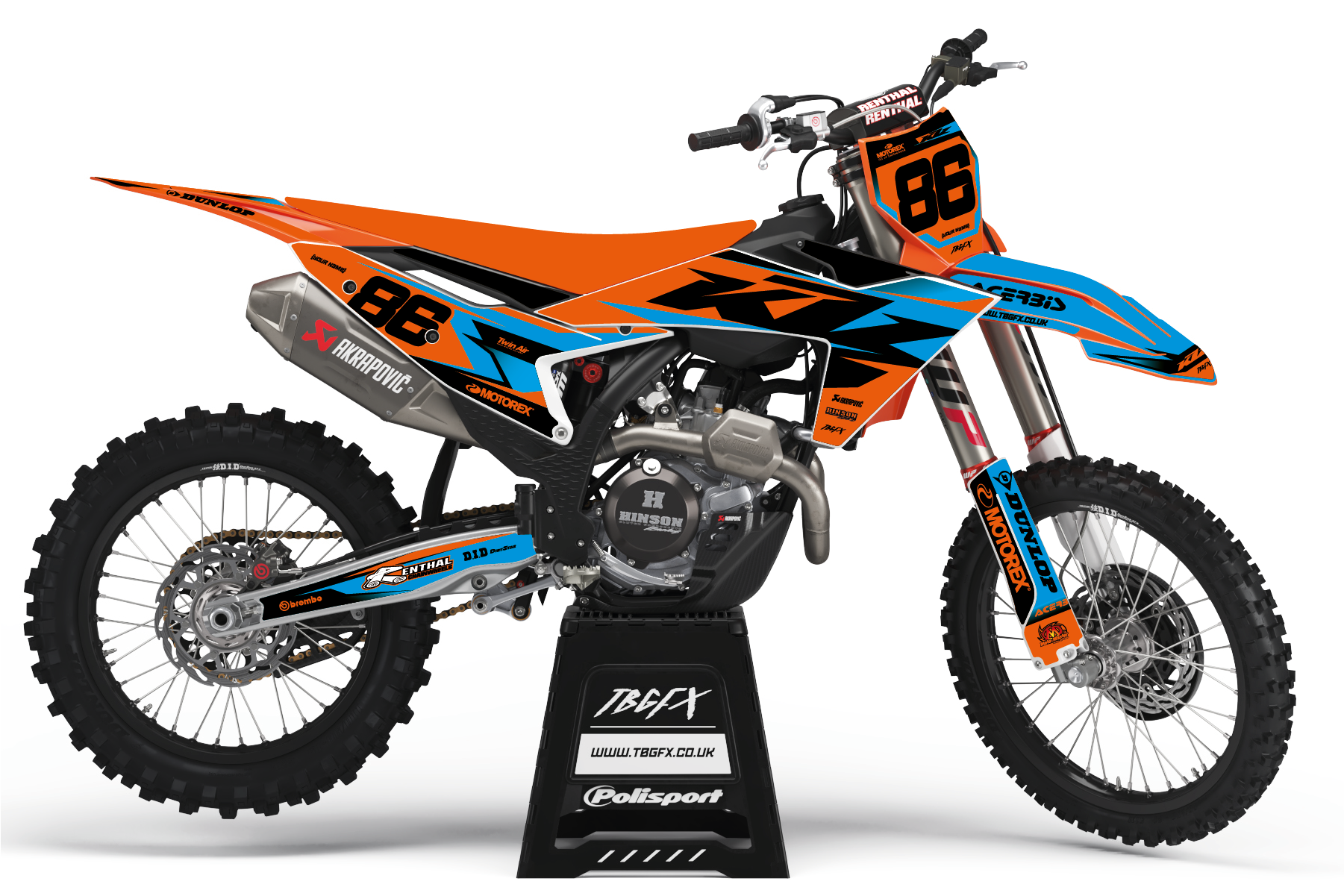 KTM 'CYBER' CYAN/ORANGE Graphics Kit – TB Graphics LTD