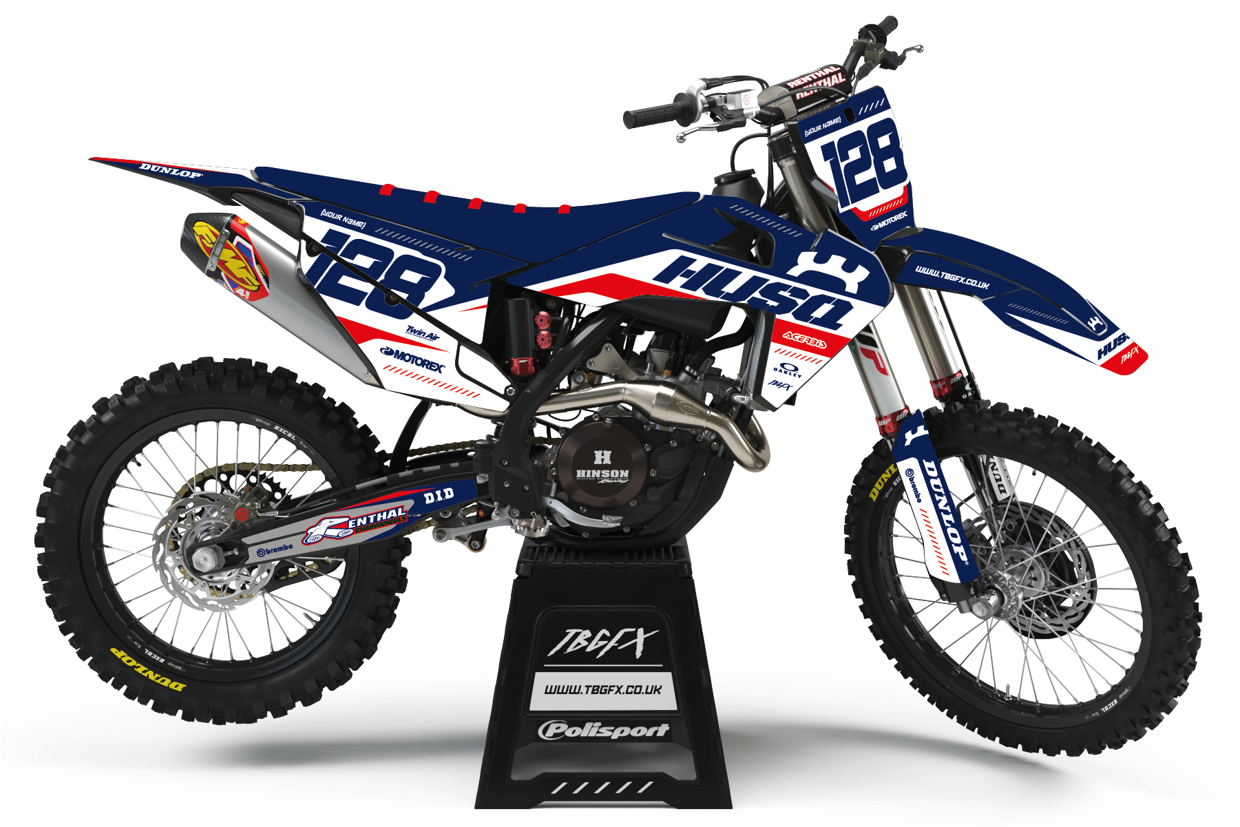 Husqvarna "CLUTCH" NAVY/RED Graphics KIT – TB Graphics LTD