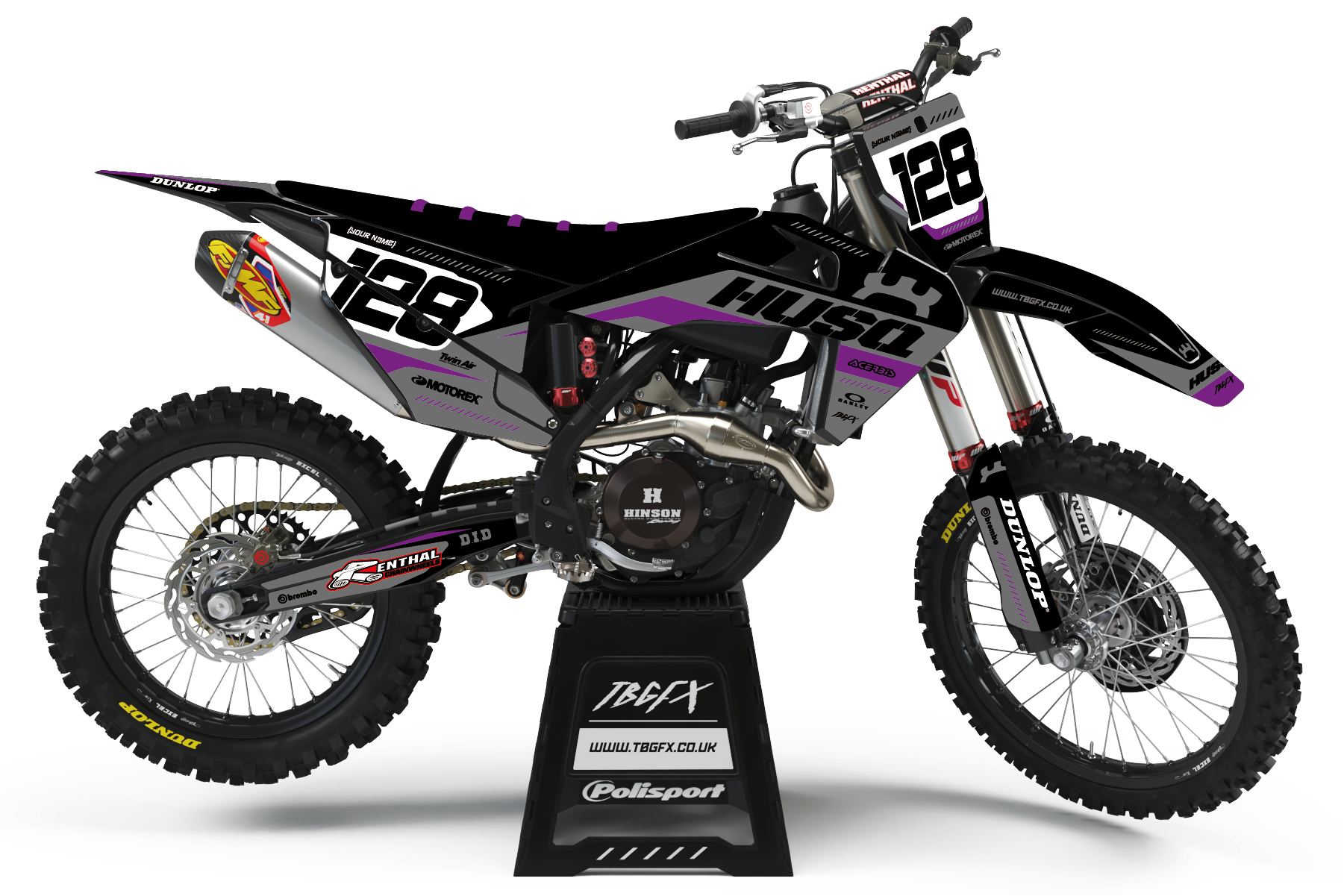 Husqvarna "CLUTCH" BLACK/PURPLE Graphics KIT – TB Graphics LTD