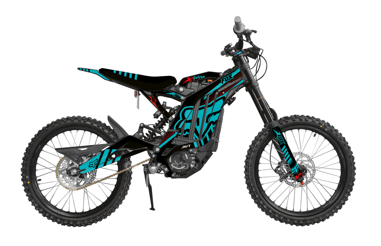 Surron 'OG FOX ' BLACK/TEAL Graphics Kit – TB Graphics LTD