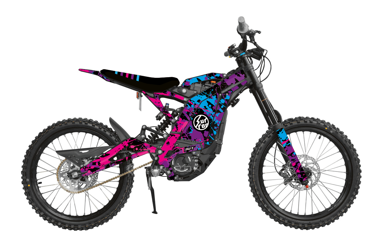 Surron 'SPLATTER' BLUE/PINK/PURPLE Graphics Kit – TB Graphics LTD