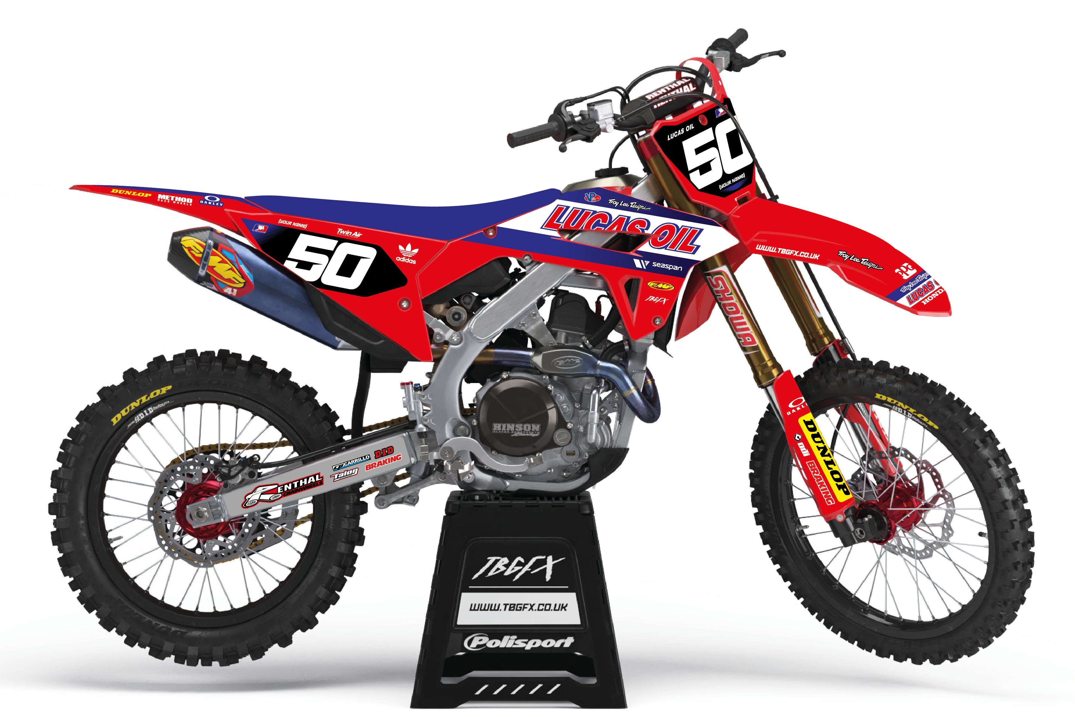 Honda "LUCAS OIL" RED Graphics Kit – TB Graphics LTD