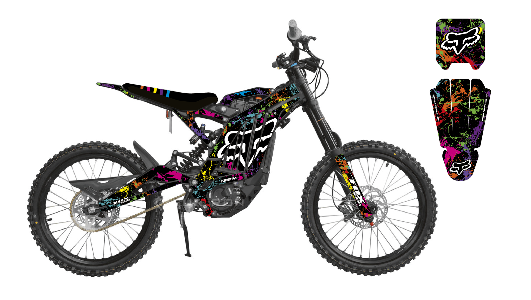 Surron 'Fox Splatter' Graphics Kit – TB Graphics LTD