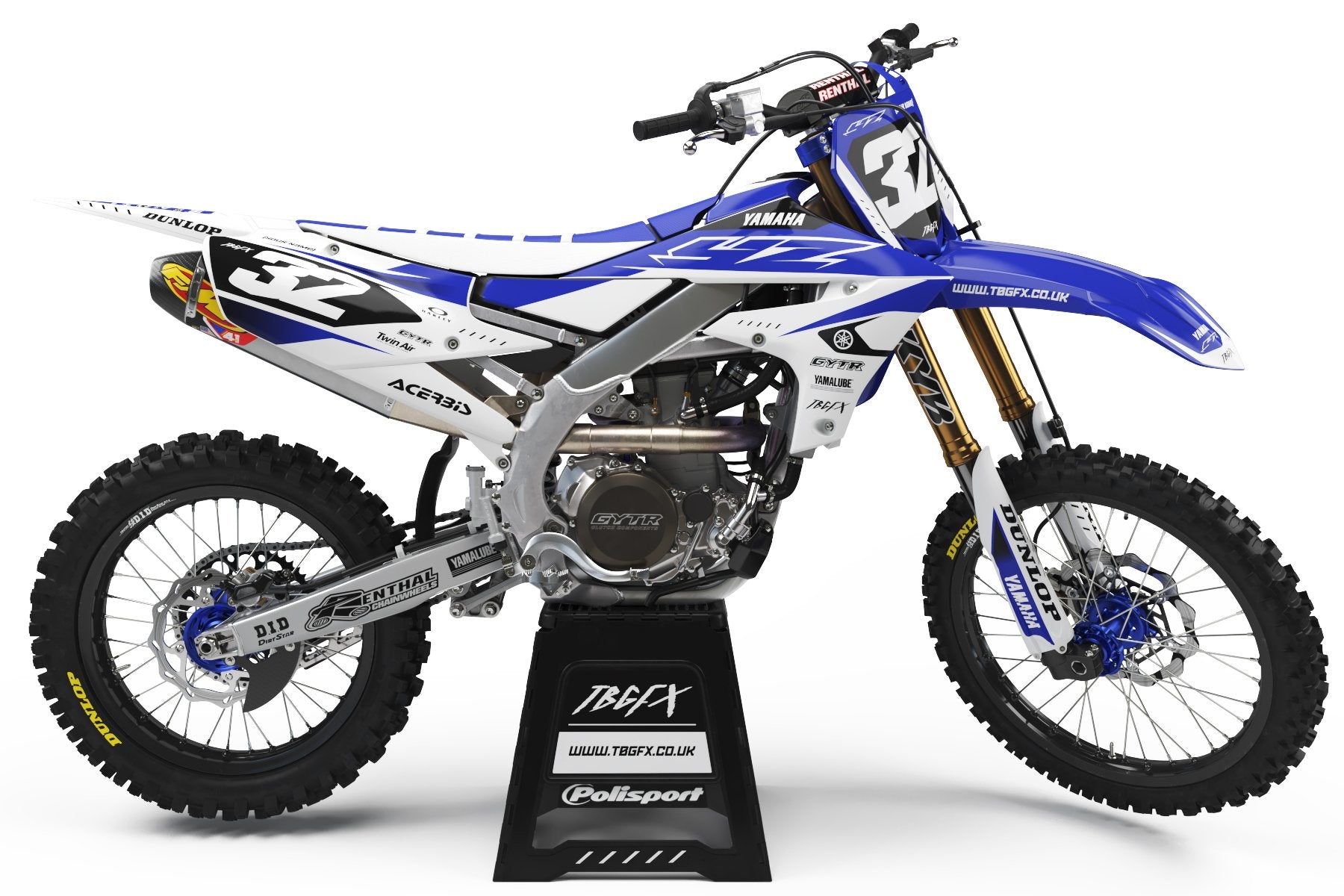 Yamaha 'RACE' BLUE/WHITE Graphics Kit – TB Graphics LTD