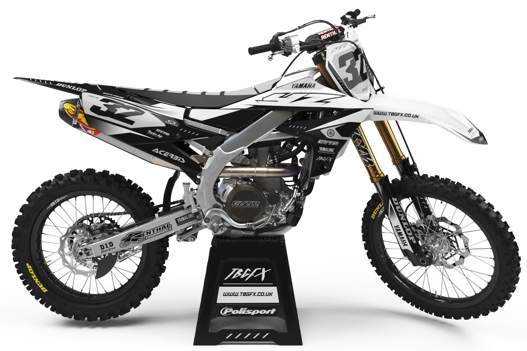 Yamaha 'RACE' WHITE/BLACK Graphics Kit – TB Graphics LTD